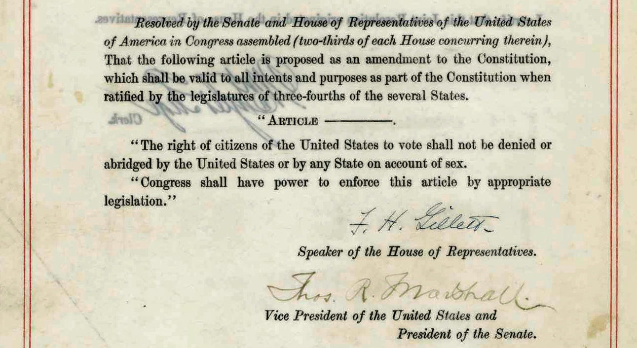 19th Amendment – Rights of Suffrage for Women - Dataw Historic Foundation